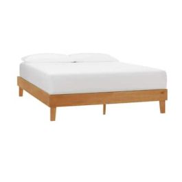 Banwick natural finish queen platform bed store