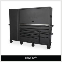 Husky 62 in. W x 24 in. D Heavy Duty 10-Drawer Mobile Workbench Combo ...